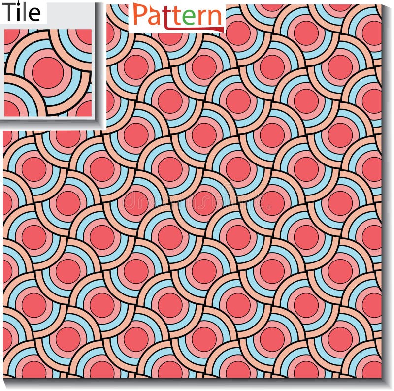 Seamless Pattern of Circular Rings or Disks Which are Overlapped Stock ...