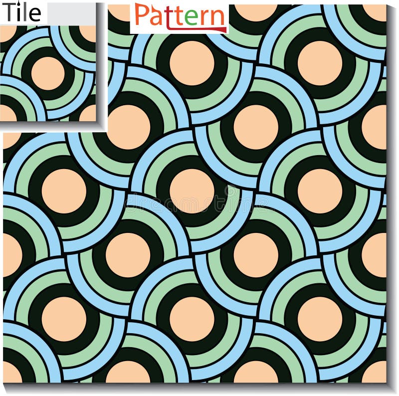 Seamless Pattern of Circular Rings or Disks Which are Overlapped Stock ...