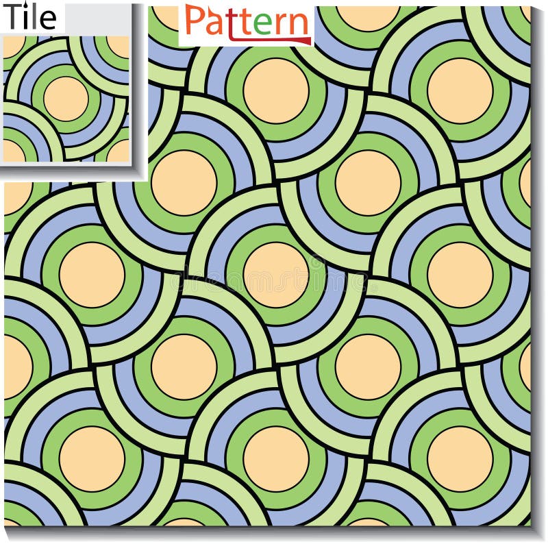 Seamless Pattern of Circular Rings or Disks Which are Overlapped Stock ...