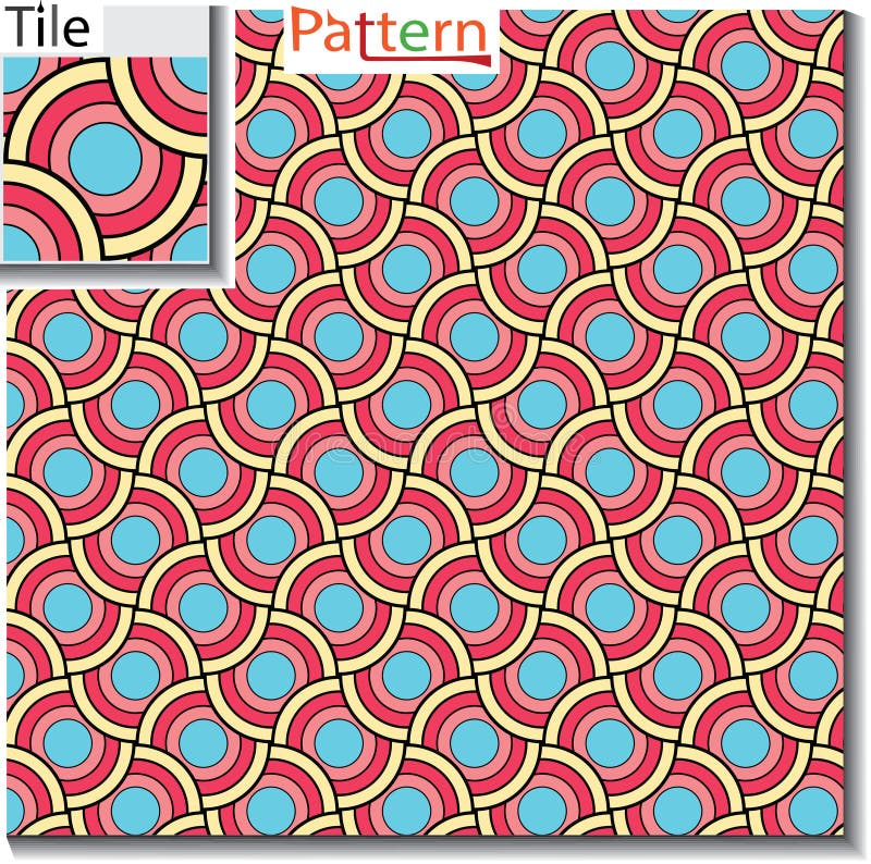 Seamless Pattern of Circular Rings or Disks Which are Overlapped Stock ...