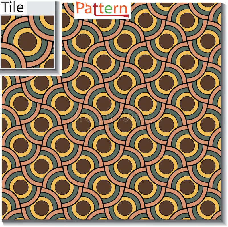 Seamless Pattern of Circular Rings or Disks Which are Overlapped Stock ...