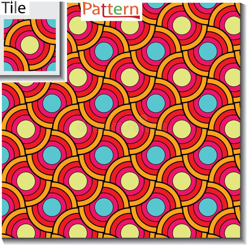 Seamless Pattern of Circular Rings or Disks Which are Overlapped Stock ...