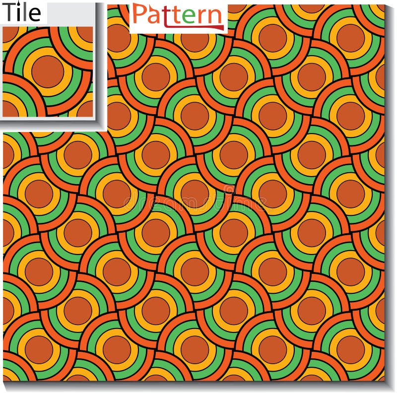 Seamless Pattern of Circular Rings or Disks Which are Overlapped Stock ...