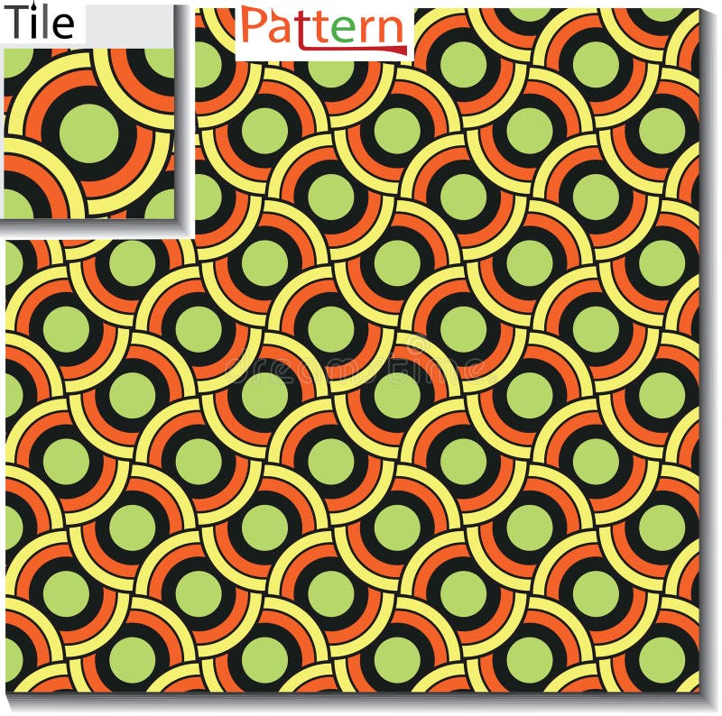 Seamless Pattern of Circular Rings or Disks Which are Overlapped Stock ...