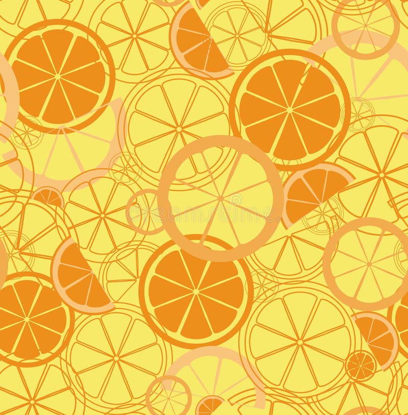 Seamless Pattern with Oranges Slice, Vector Illustration Stock ...