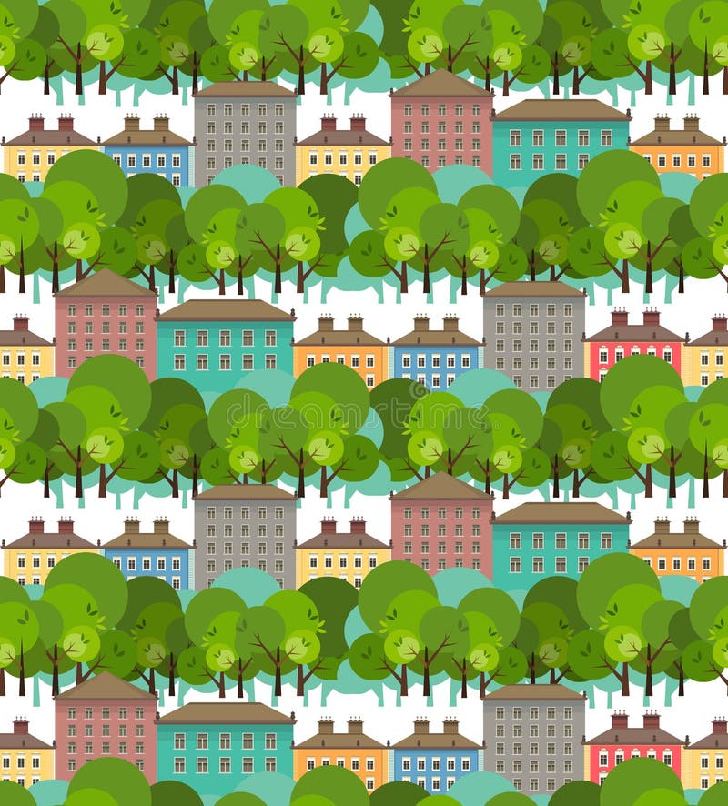 Seamless pattern City stock vector. Illustration of design - 58961356