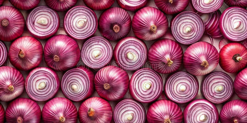 Seamless Pattern Close Up Top View Red Onions Background Generative by ...