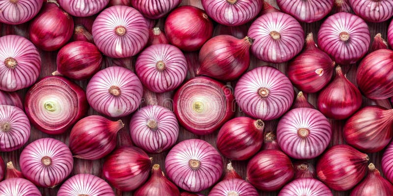 Seamless Pattern Close Up Top View Red Onions Background Generative by ...