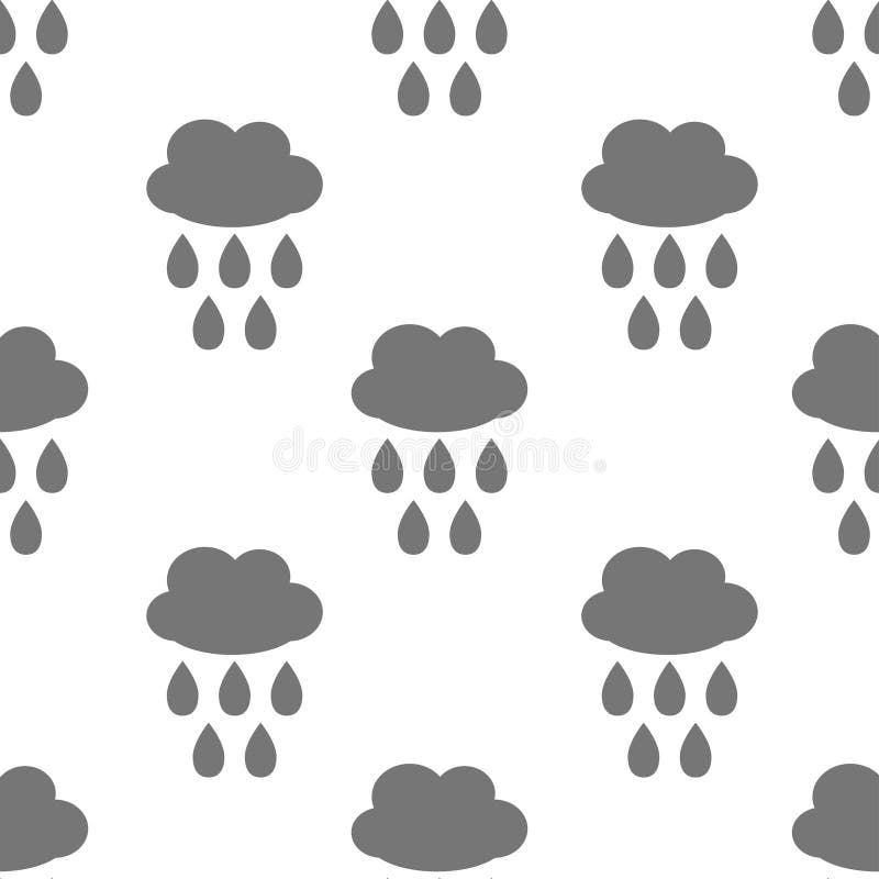 Seamless Pattern with Cloud and Water Drop Stock Vector - Illustration ...