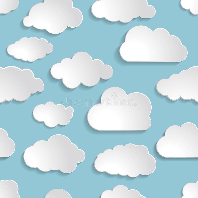 Seamless Pattern of Clouds Collection Stock Vector - Illustration of ...