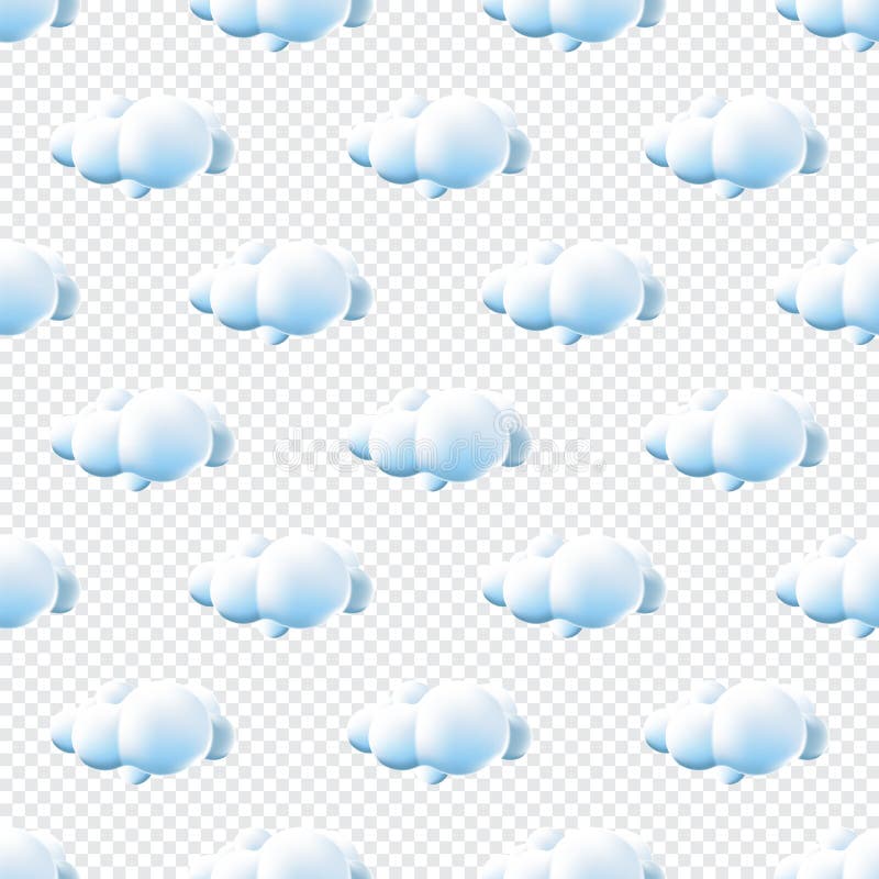 Seamless Pattern with Clouds. Cute Clouds Pattern. Cartoon Clouds ...