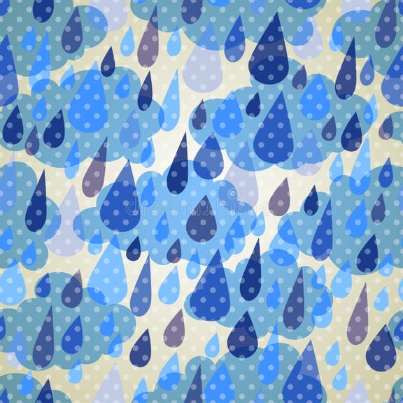 Seamless Pattern with Clouds and Rain with Dots Stock Vector ...