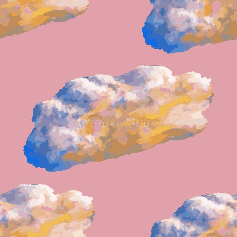 Seamless Pattern of Clouds at Sunset Vector Stock Vector - Illustration ...