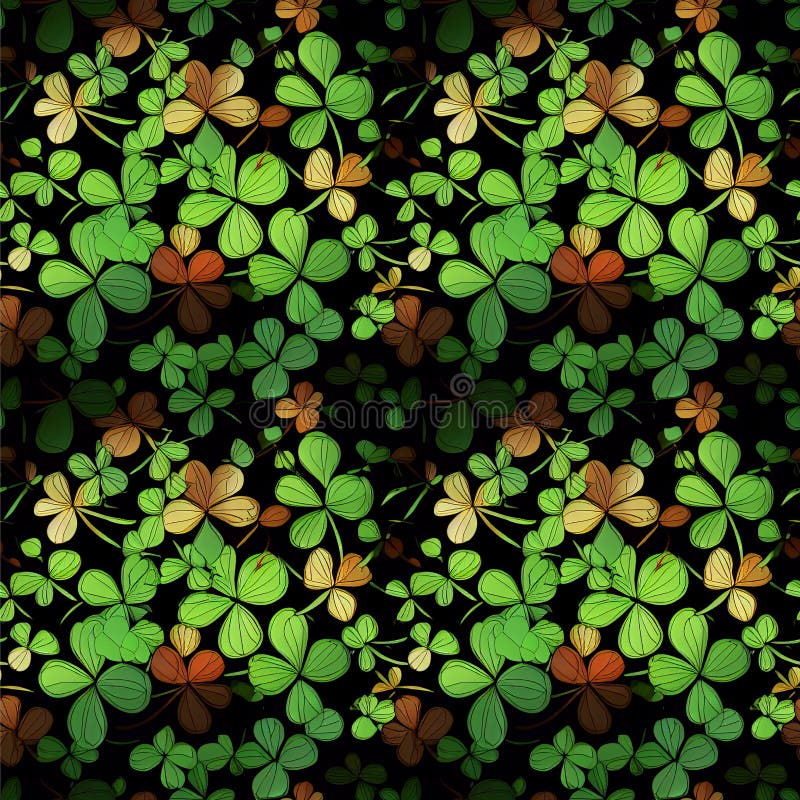 Seamless Pattern with Clover, Generative AI Stock Illustration ...