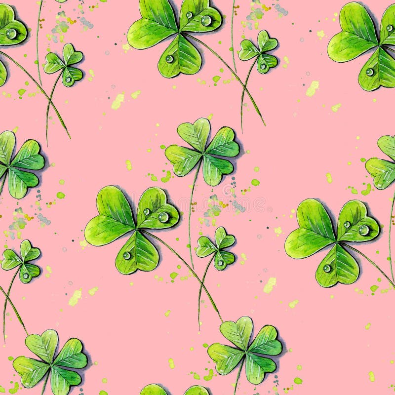 Pink Clover Leaves Background Stock Illustrations – 728 Pink Clover ...