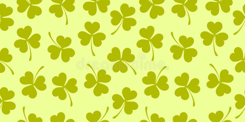 Seamless Pattern of Clover Leaves. Vector Illustration, Light Green ...