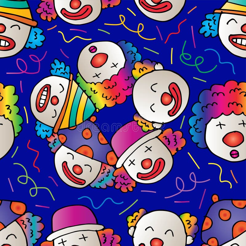 Seamless Pattern with Clowns. Vector Illustration Stock Vector ...