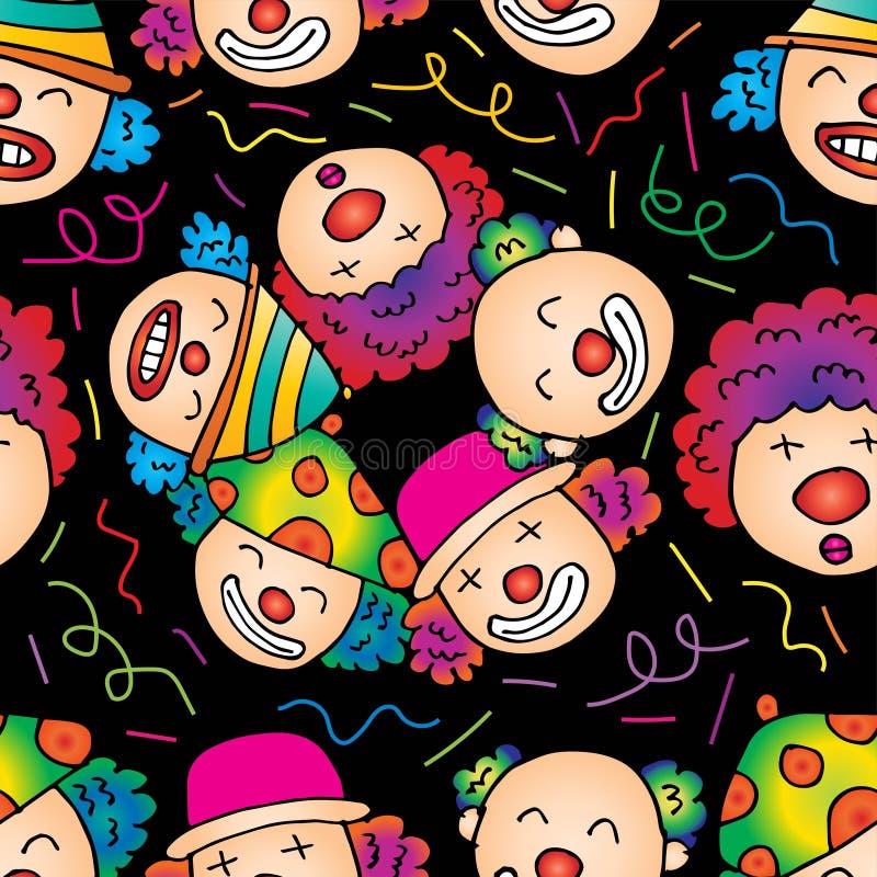 Seamless Pattern with Clowns. Vector Illustration Stock Vector ...