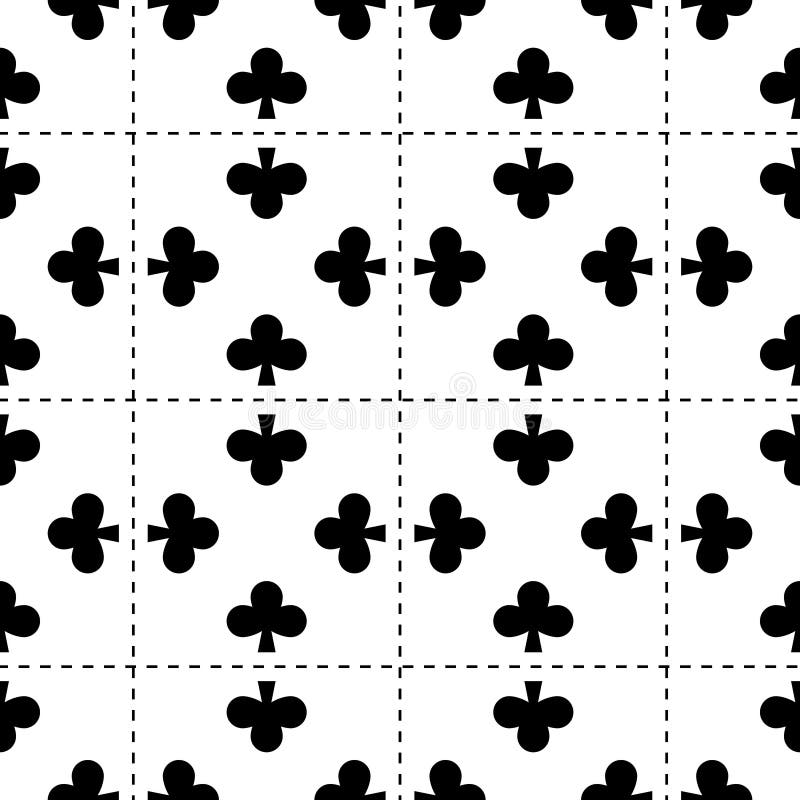 Seamless Pattern with Clubs Card Suit. Endless Background Stock Vector ...