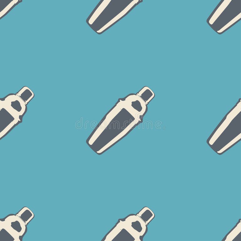 Seamless Pattern with Cocktail Shaker Stock Vector - Illustration of ...