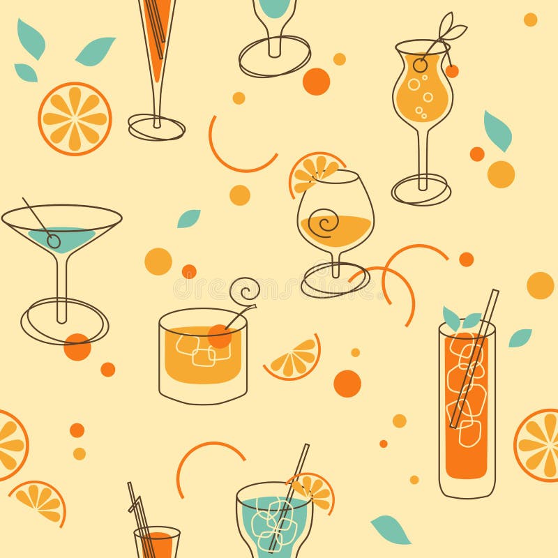 Cocktail Pattern stock vector. Illustration of drinking - 29790447