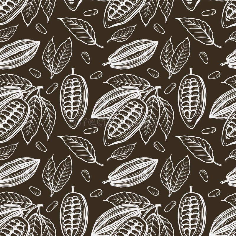 Cocoa seamless pattern stock illustration. Illustration of wallpaper ...
