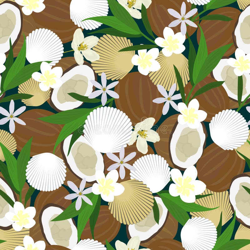 Coconuts, Flower, Leaves. Vector Stock Illustration Eps10. Stock Vector ... Coconuts, Flower, Leaves. Vector Stock Illustration Eps10. Stock Vector ...