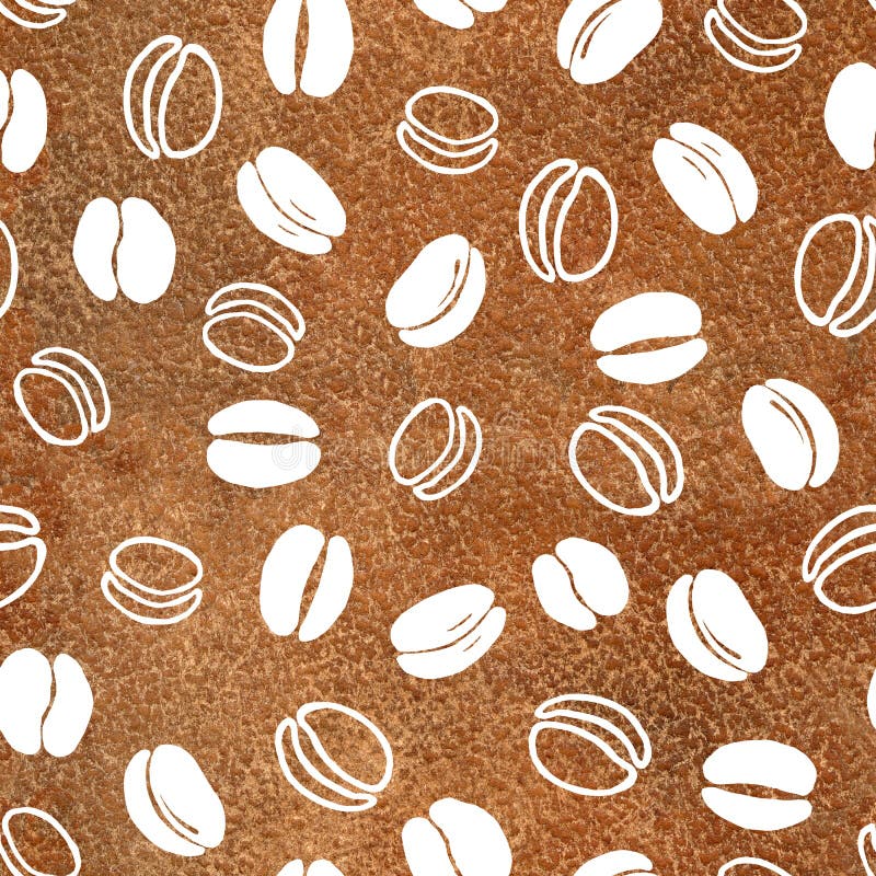 Seamless Pattern with Coffee Beans Pattern. Sketch, Graphics for the ...