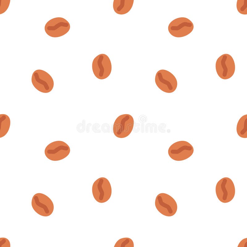Seamless Pattern with Coffee Beans. Roasted Coffee is Scattered at ...