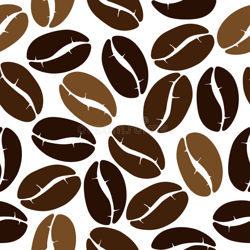 Seamless Pattern Coffee Beans Stock Illustration - Illustration of ...