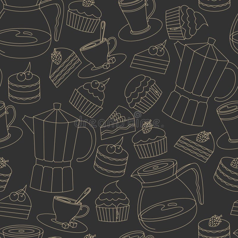 Coffee, Tea and Cakes Labels Stock Vector - Illustration of kettle ...