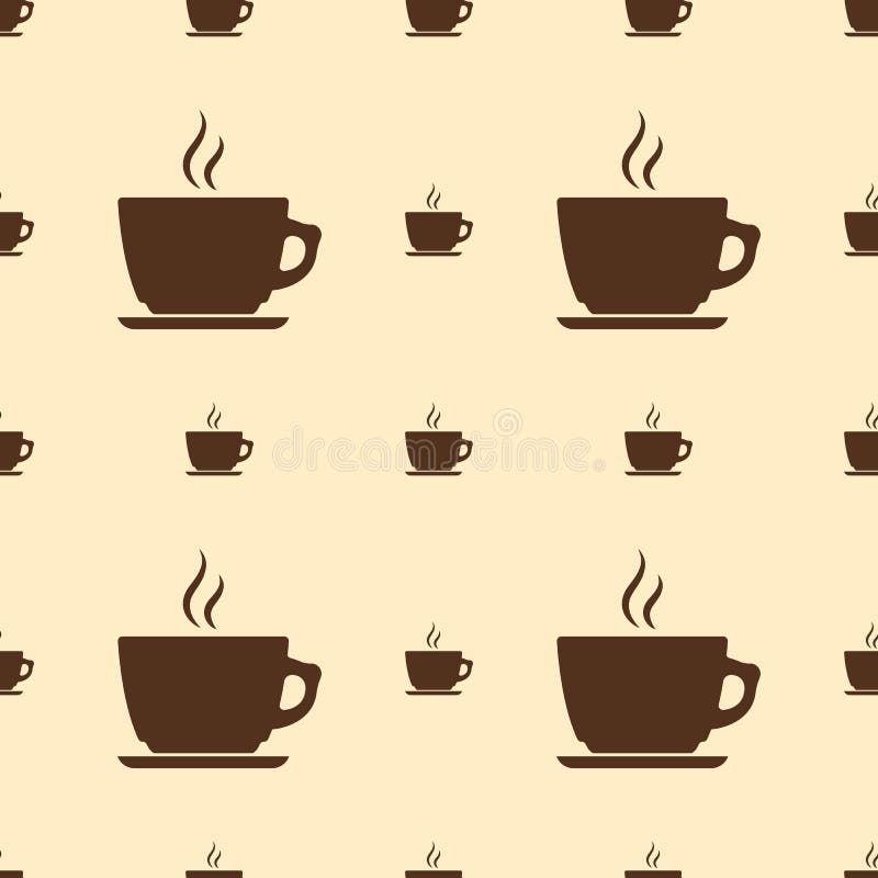 Seamless Pattern with Coffee Cup Stock Vector - Illustration of design ...
