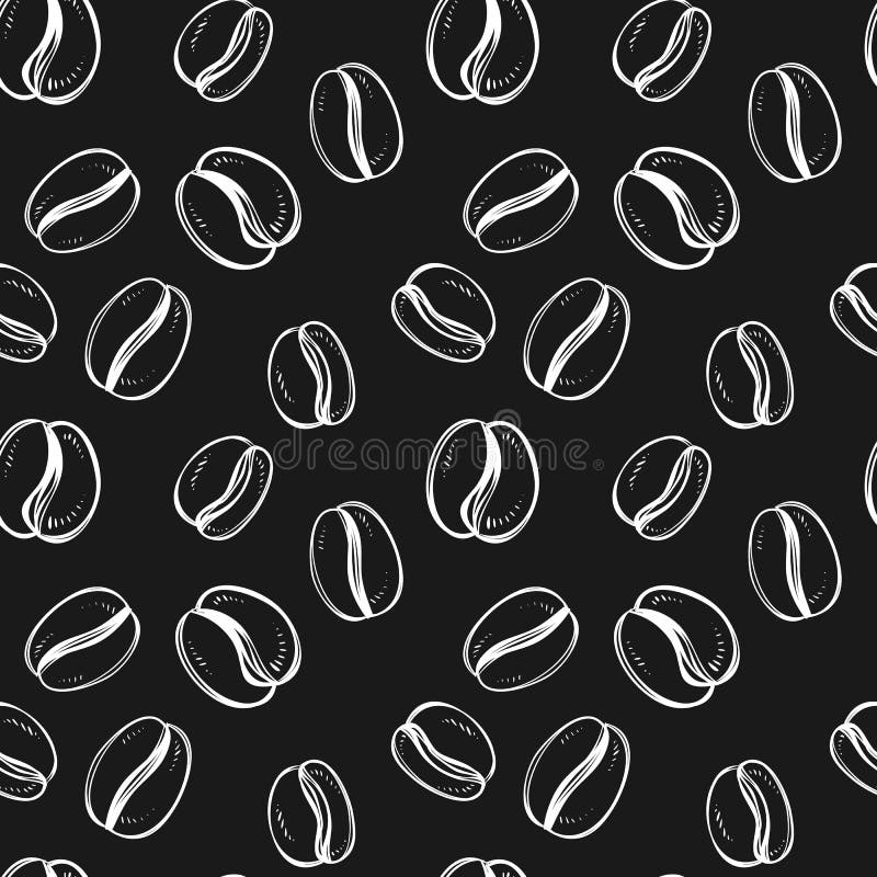 Seamless Pattern with Coffee Grain in Sketch Style. Scattered Corn ...
