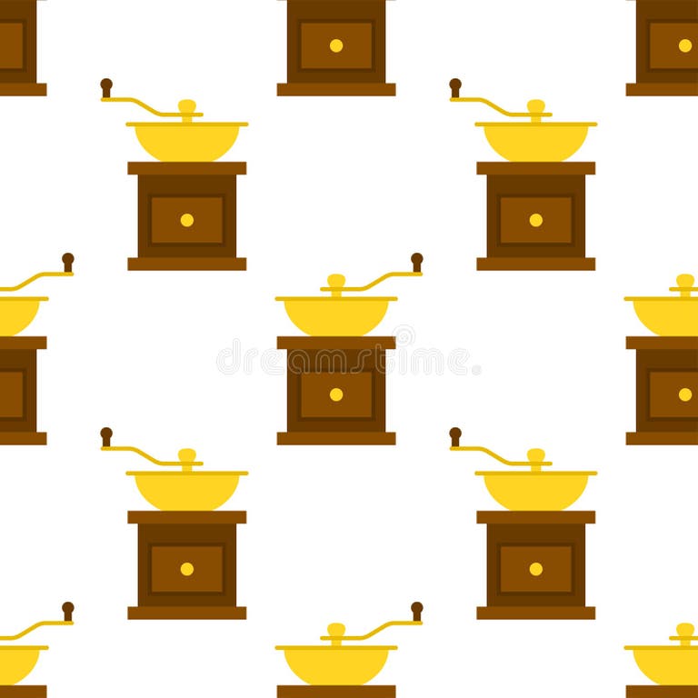Seamless Pattern with Coffee Grinder. Coffee Mill Stock Vector - Illustration of beverage ...