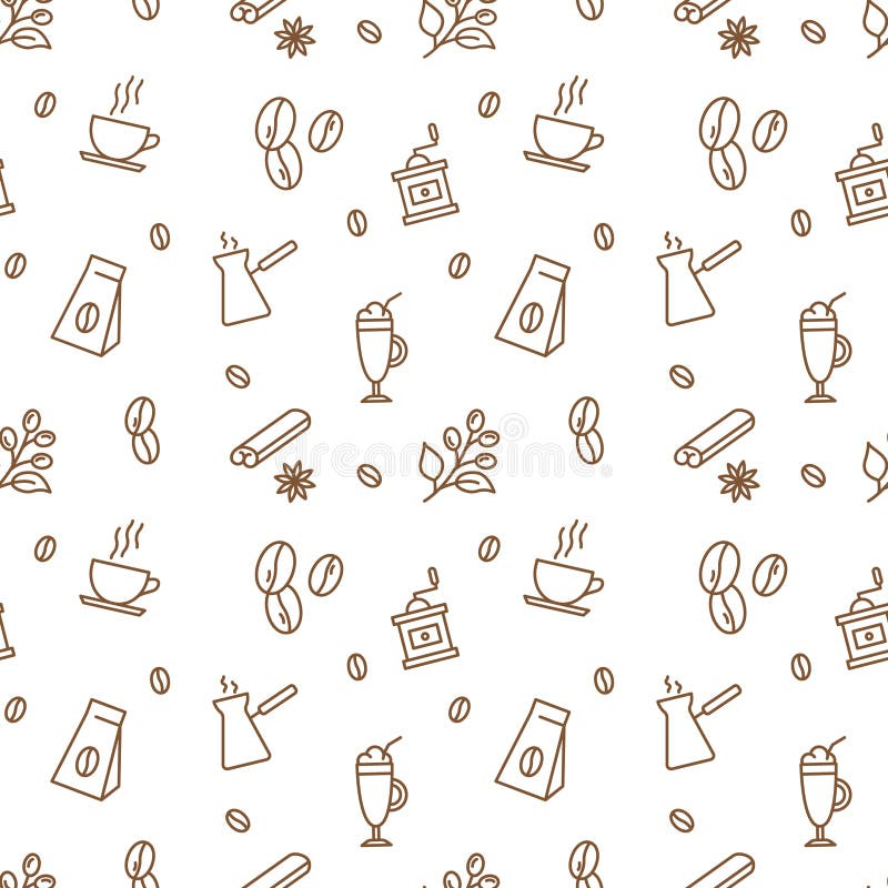 Seamless Pattern of Coffee. Repeated Texture for Cafe Menu, Shop ...