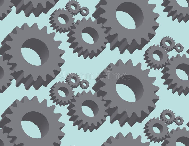 Seamless Pattern Cogwheel in 3D Stock Vector - Illustration of wheel ...