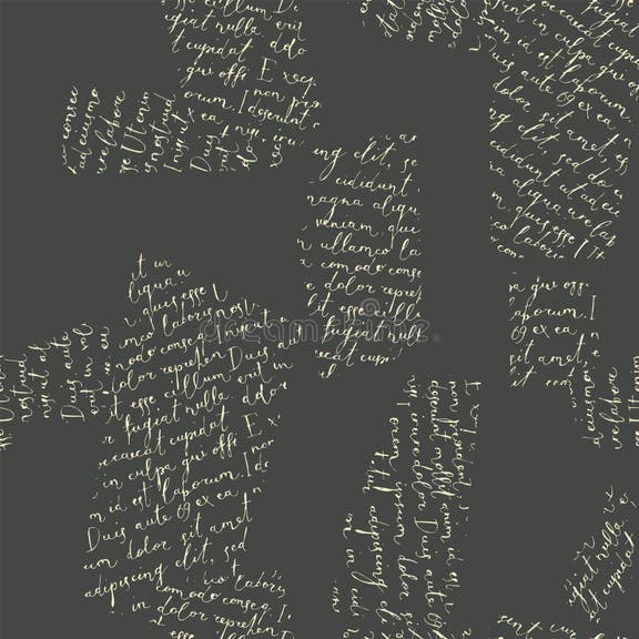 Seamless Pattern with Collage of Letters with Handwritten Text Stock ...