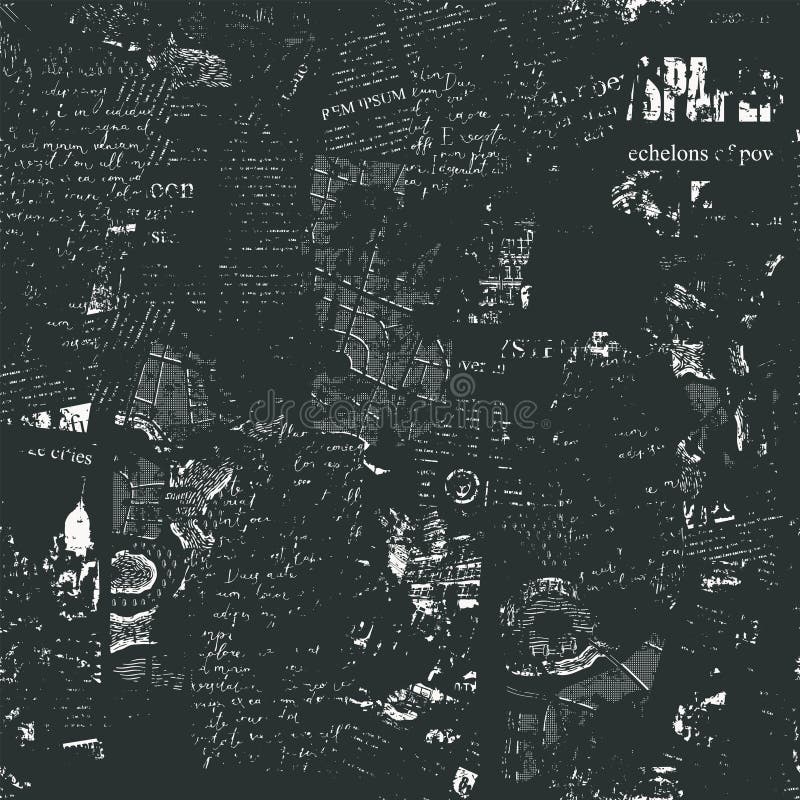 Seamless Pattern with Collage of Newspaper and Map Clippings Stock ...