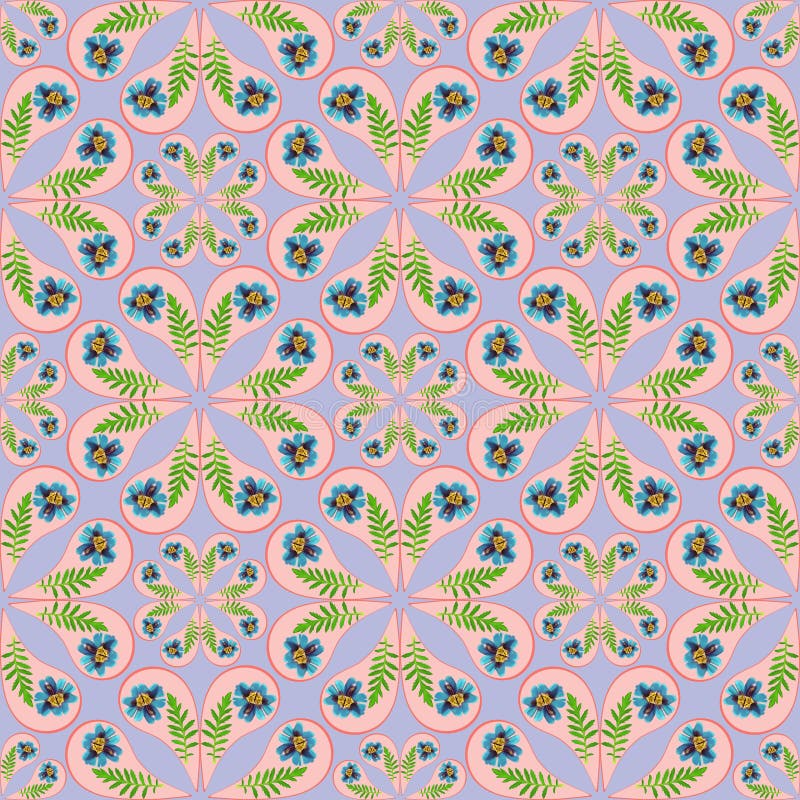 Seamless Pattern Collage for Textile, Cotton Fabric. Illustration with ...