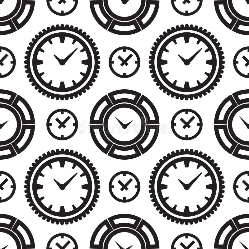 Seamless Pattern Collection with Watches Stock Vector - Illustration of ...