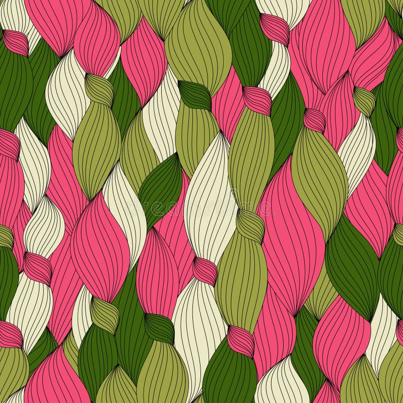 Seamless Pattern from Color Hair and Lines Stock Vector - Illustration ...