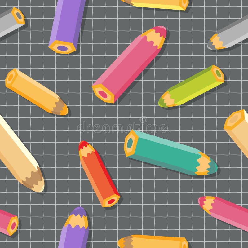 Pencil Pattern stock vector. Illustration of cartoon, repeating - 3155494