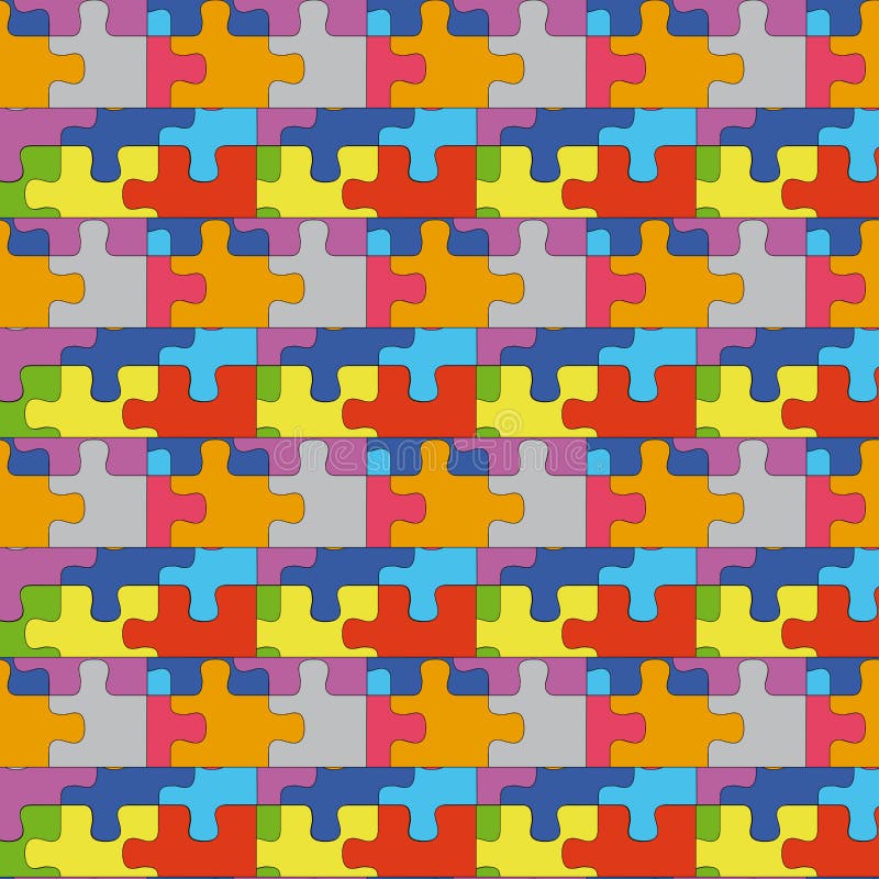 Seamless Pattern with Color Puzzles Stock Vector - Illustration of ...