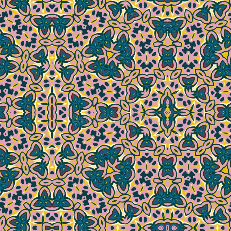 Abstract Watercolor Seamless Psychedelic Ornament Stock Illustration ...