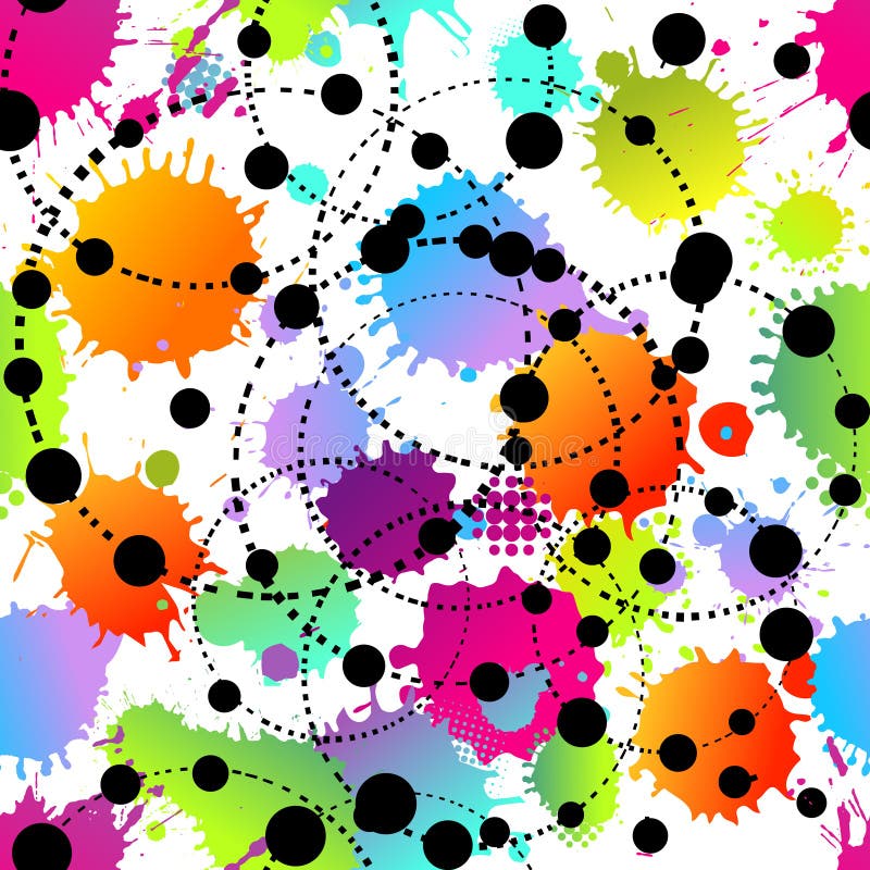 Seamless Pattern Colored Blots. Vector Illustration Stock Illustration ...