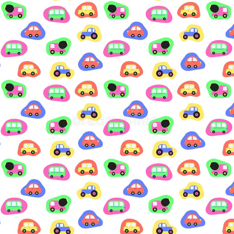 Seamless Pattern with Colored Cars for a Boy Stock Vector ...