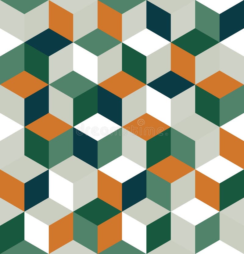 Seamless Pattern Of Colored Cubes Endless Multicolored Cubic Background Stock Vector