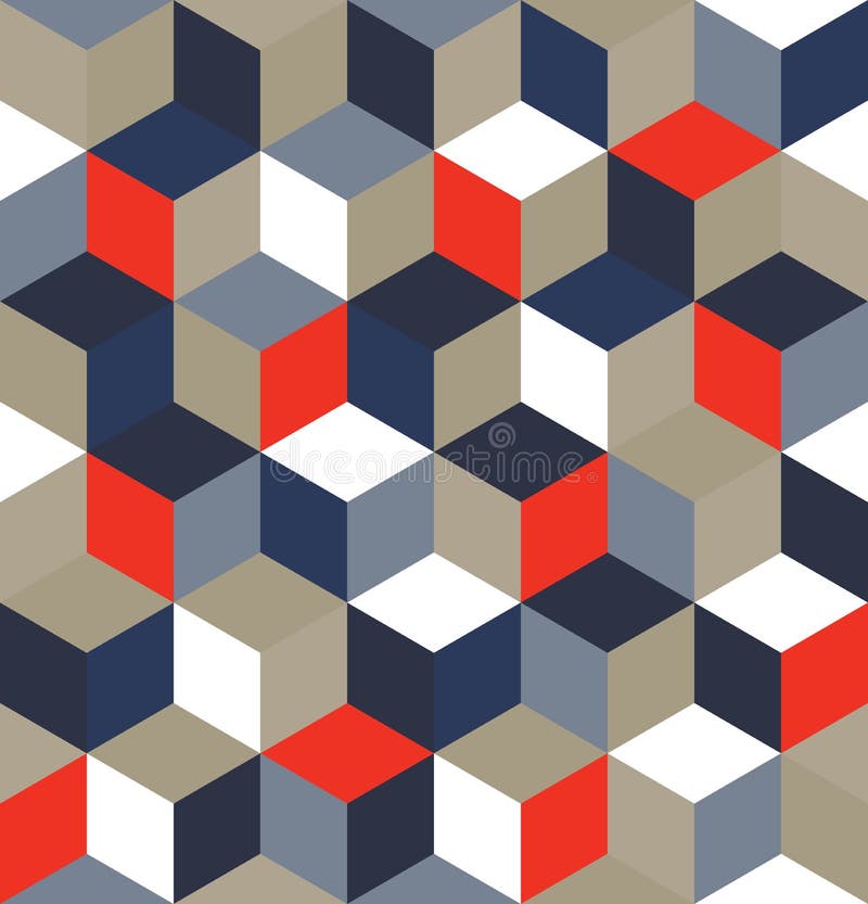 Seamless Pattern Of Colored Cubes Endless Multicolored Cubic Background Stock Vector