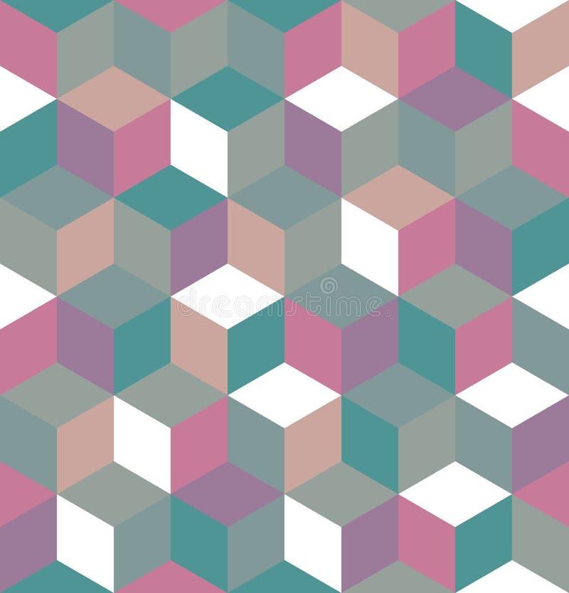 Seamless Pattern Of Colored Cubes Endless Multicolored Cubic Background Stock Vector