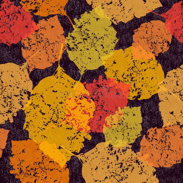 Seamless Pattern with Colored Leaves Stock Illustration - Illustration ...